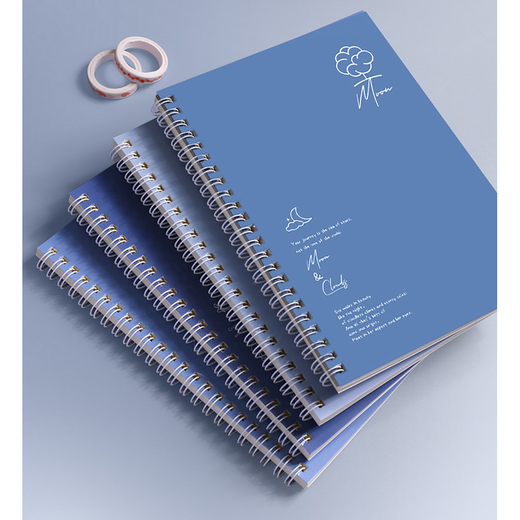 A5 Spiral Notebook 60 Sheet Double Coil Design Notebook Simple Art ...