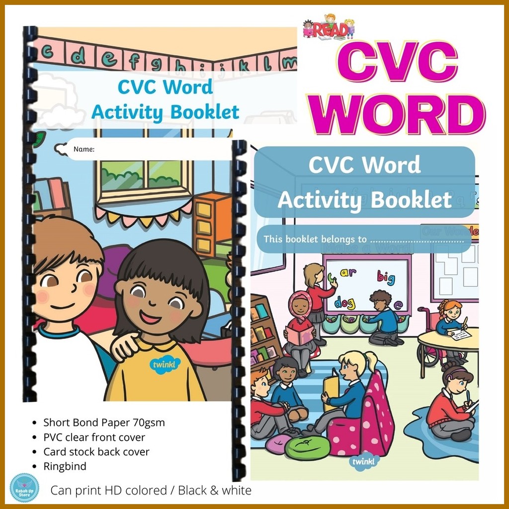 CVC Reading Workbook Worksheet Homeschool Learning Materials | Shopee ...