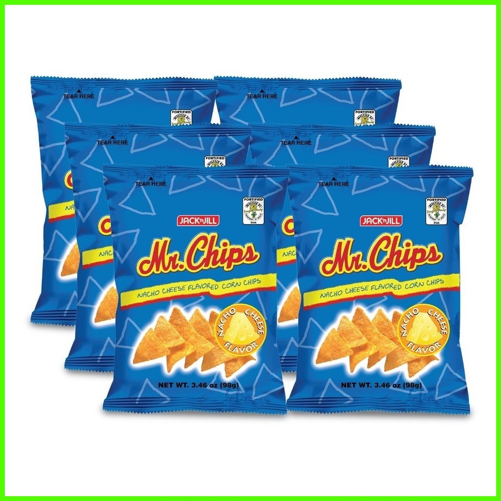 ∡ ♝ Mr. Chips Nacho Cheese Flavored Corn Chips 98g - 6 packs | Shopee ...