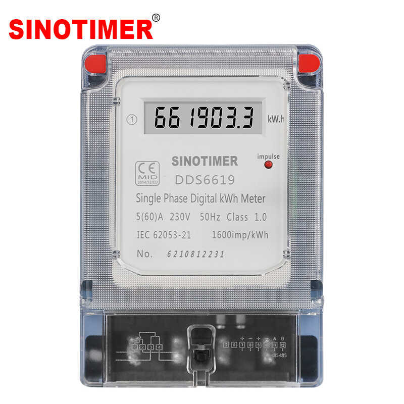 Design NEW Din Rail Single Phase Digtial Electronic Energy Meter AC ...