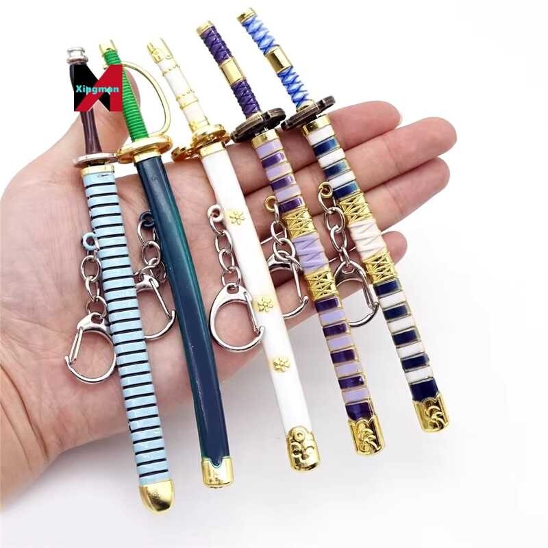 Cosplay Weapon Model Luffy Zoro Katana One Pieced Sword Keychain Key ...