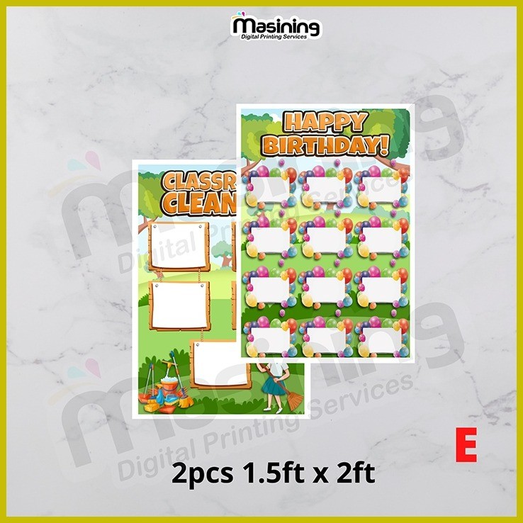Classroom Cleaners and Birthday Corner School Chart Tarpaulin 2ft x 3ft ...