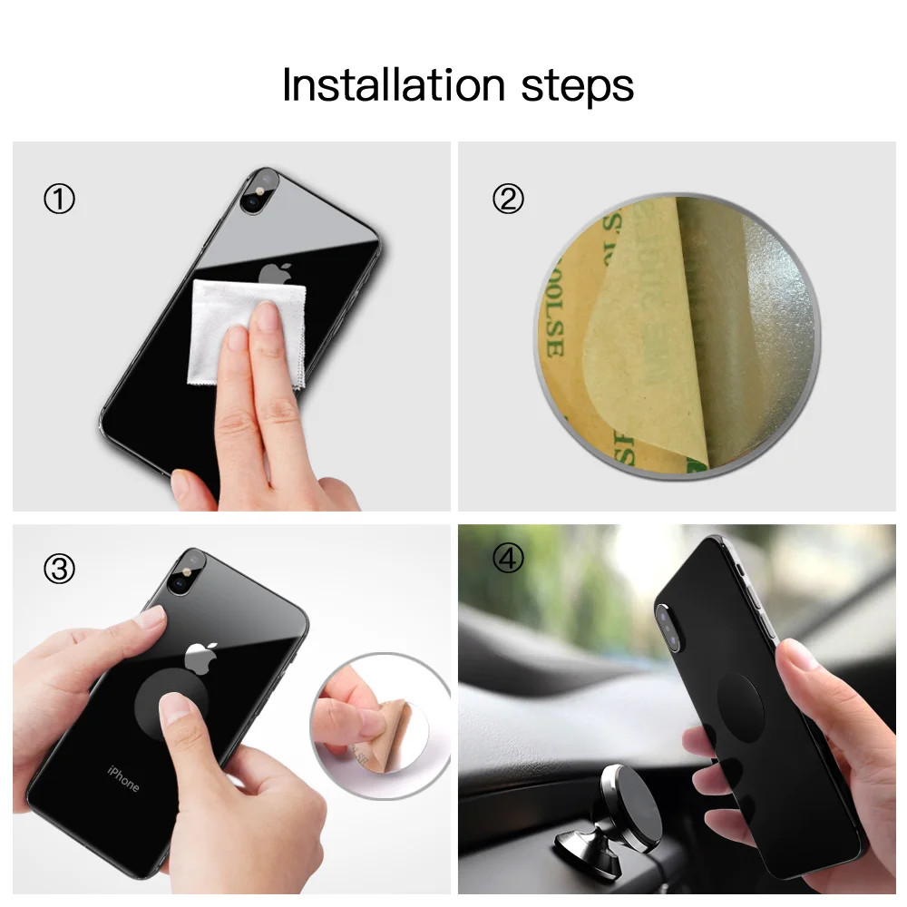 1/3/5Pcs Ultra Thin Metal Plate For Magnetic Car Phone Holder Iron ...
