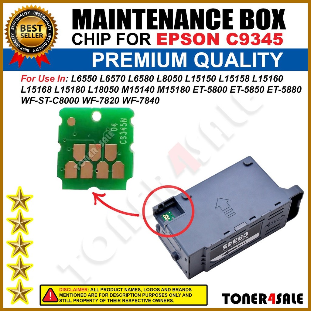 C9345 Maintenance Box Chip for Epson M15140 M15180 L15150 L15160 L15180 ...