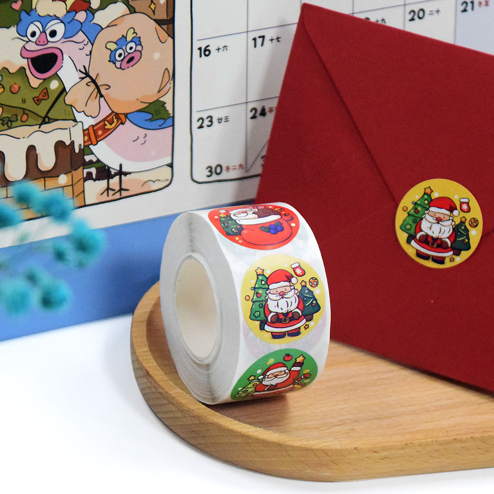 Cute Cartoon Christmas Theme Gift Label Sticker Sticker Sticker Kawaii ...