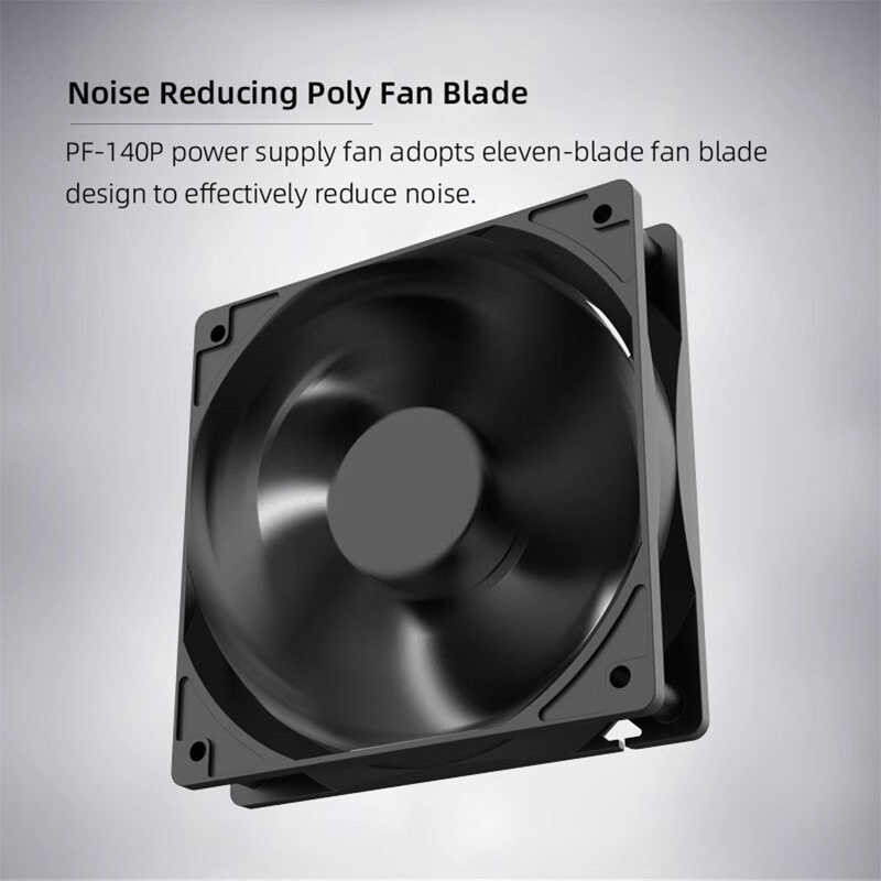 12cm Teucer PSU 12V Cooler Fan 2.54-2Pin Interface 14cm Silent PC ...
