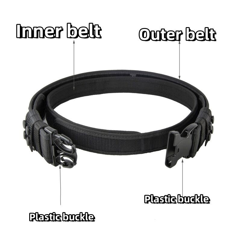 2 in 1 Tactical Belt Quick Release Buckle MOLLE Mens Belts width 5CM ...