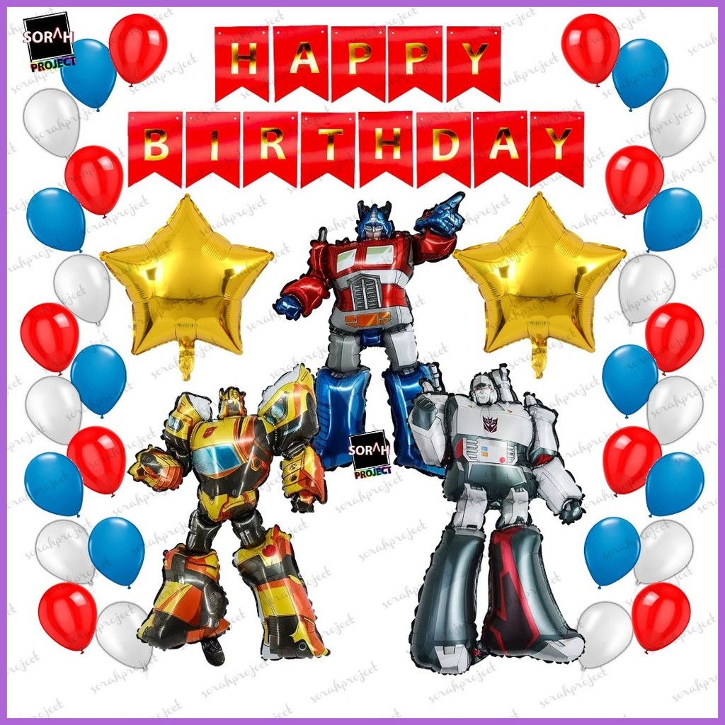 ஐ ๑ Transformers 36 pieces birthday optimus bumble bee megatron ...