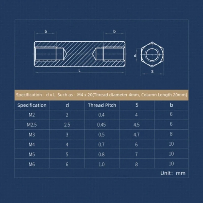 M2 M2.5 M3 M4 M5 M6 Black Nylon Hex Standoff Plastic Double Pass ...