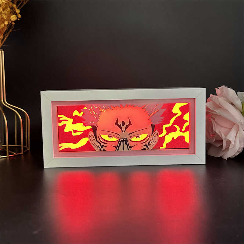 47 Paper Cut Shadow Box Jujutsu Kaisen Sukuna Led Light For Bedroom ...