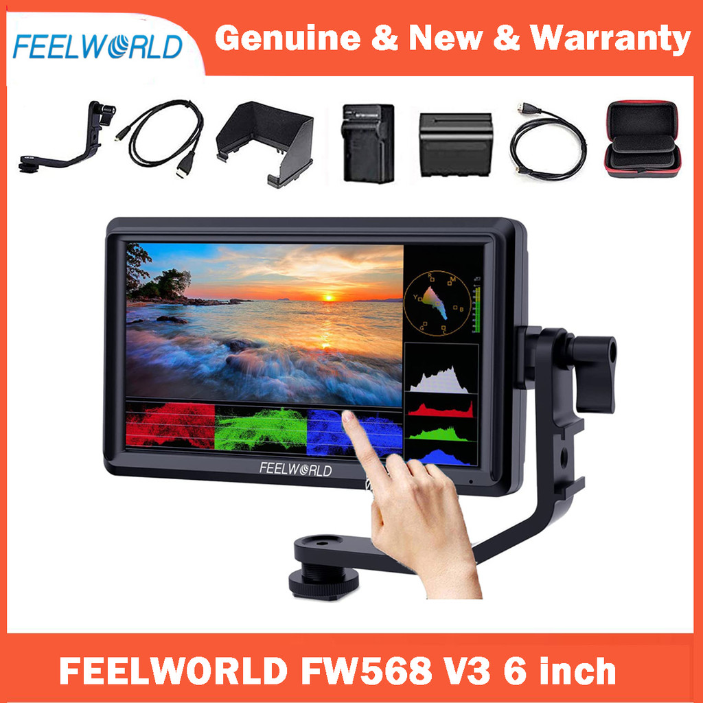 FEELWORLD FW568 V3 6 Inch DSLR Camera Field Monitor with 3D LUT Full ...