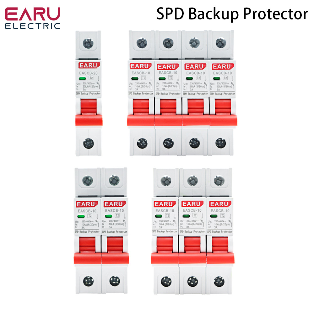 AC SPD Backup T2 Protection Lighing Arrester 230V 400V Surge Protector ...
