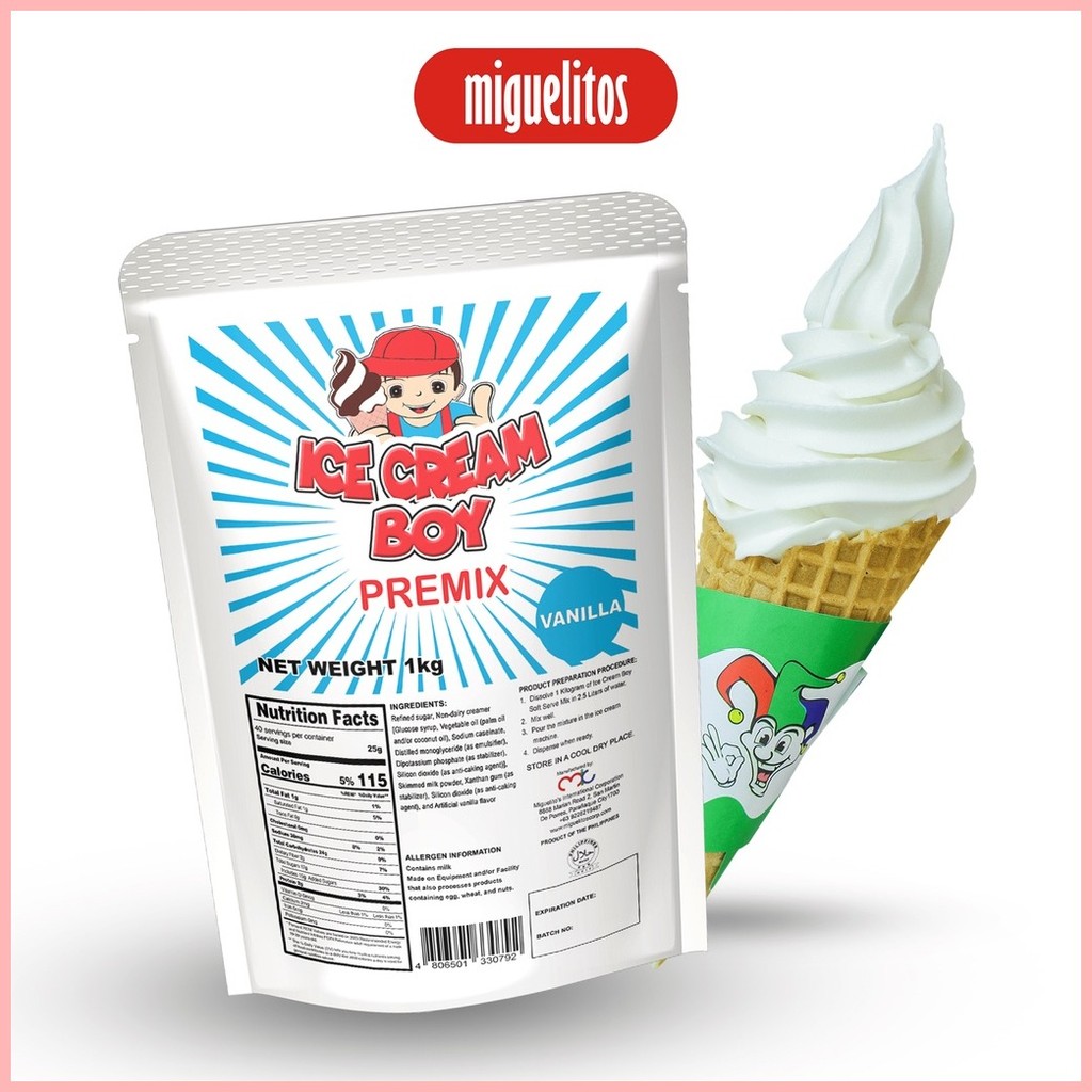 Vanilla Ice Cream Boy Premix 1Kg Ice Cream Powdered Mix | Shopee ...
