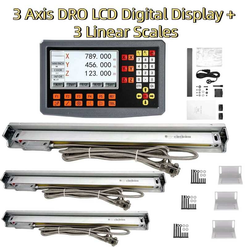 Xj Ong Sds2-3Va 3 Axis Digital Readout Display DRO Kit 3Pcs 5Um Optical ...