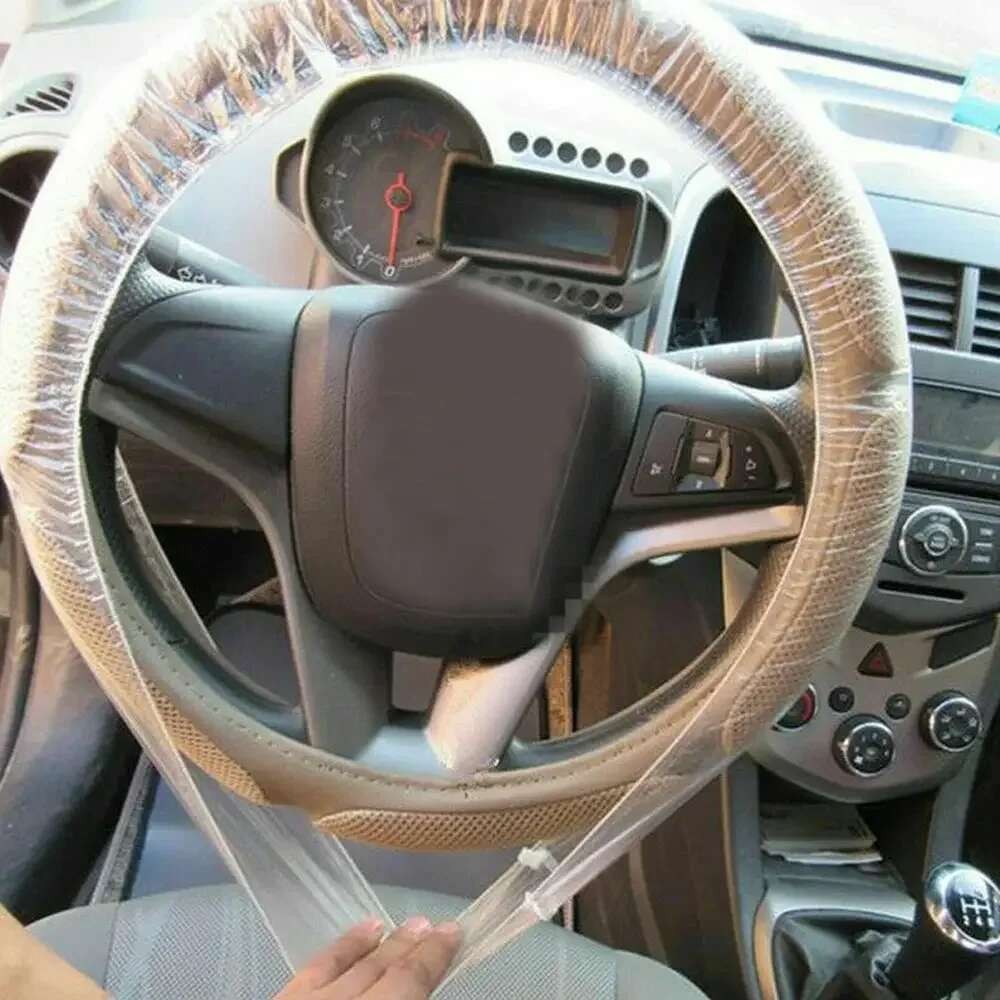 50pc Universal Car Gear Disposable Transparent Steering Wheel Cover ...