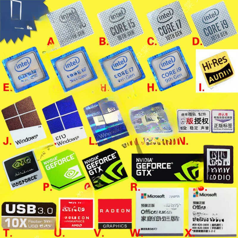 DIY stickers for 10th generation CPUs, 10th generation i3 i5 i7 i9 ...