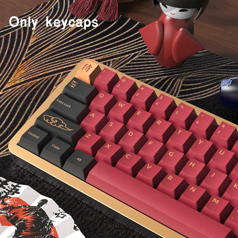Keycap BLUE/RED Samurai Japanese/Korean/German/Spanish PBT Keycaps ISO ...