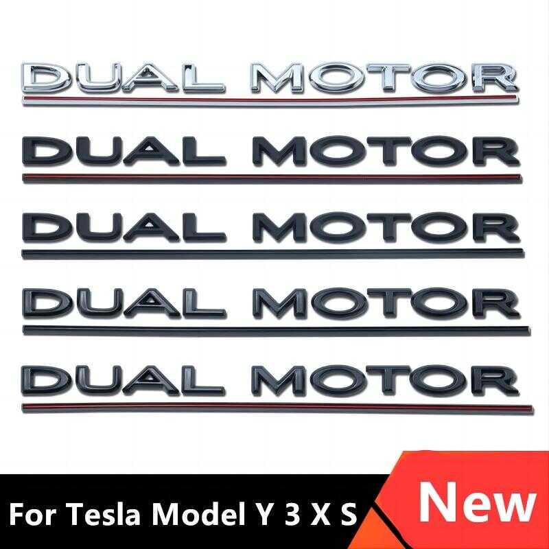 F81 DUAL MOTOR Undered Letters Emblem For Tesla Model Y 3 X S Car Styg ...