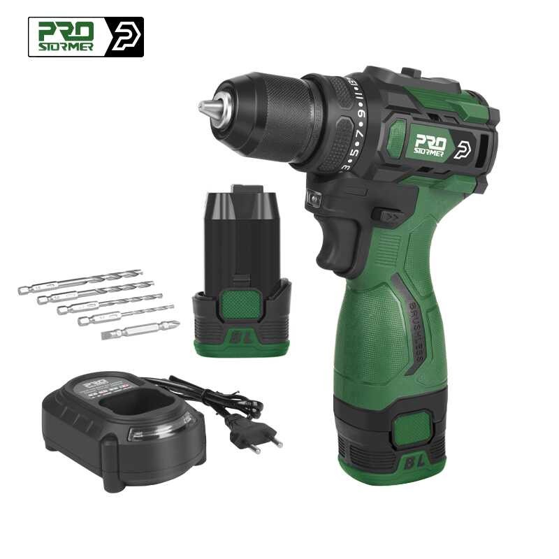 17V 3 Brushless Electric Drill 55Nm Cordless Driller Mini Driver Screwdriver Li-Ion Battery 7 er ...
