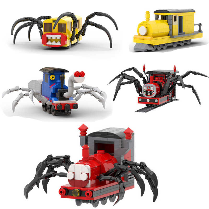 Horrors BuildMOC Game Idea Choo-Choo Charles Building Blocks Set Spider Train Animal Figures ...