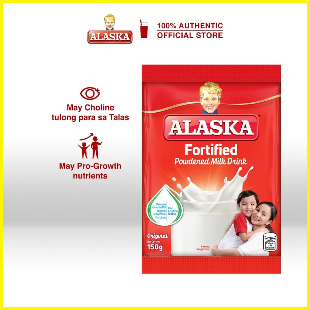 Alaska Fortified Powdered Milk Drink 150g | Shopee Philippines