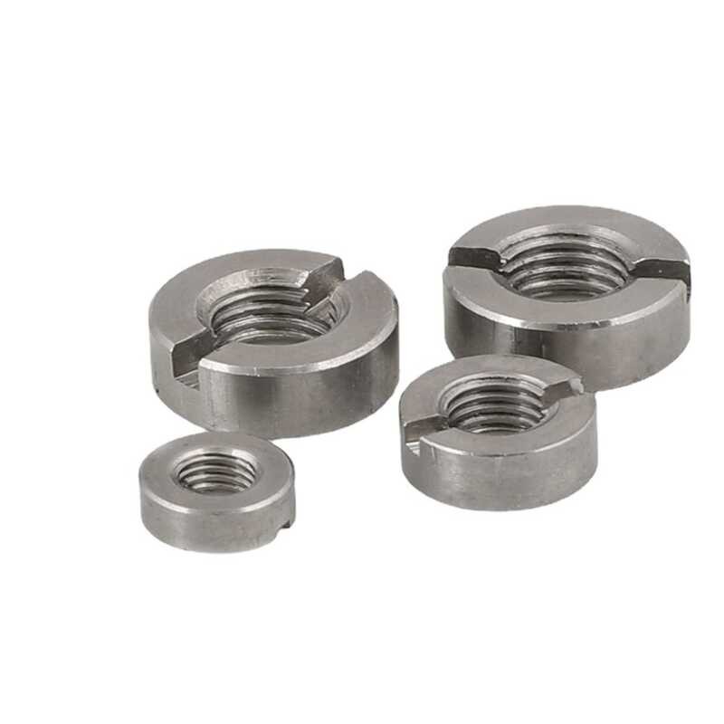 304 Stainless Steel Gb817a Slotted Round Nut With Straight Groove Nut ...
