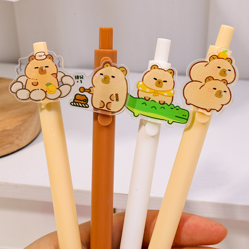 Cute Capybara 0.5mm Black Ink Press Type Neutral Pen High Appearance ...