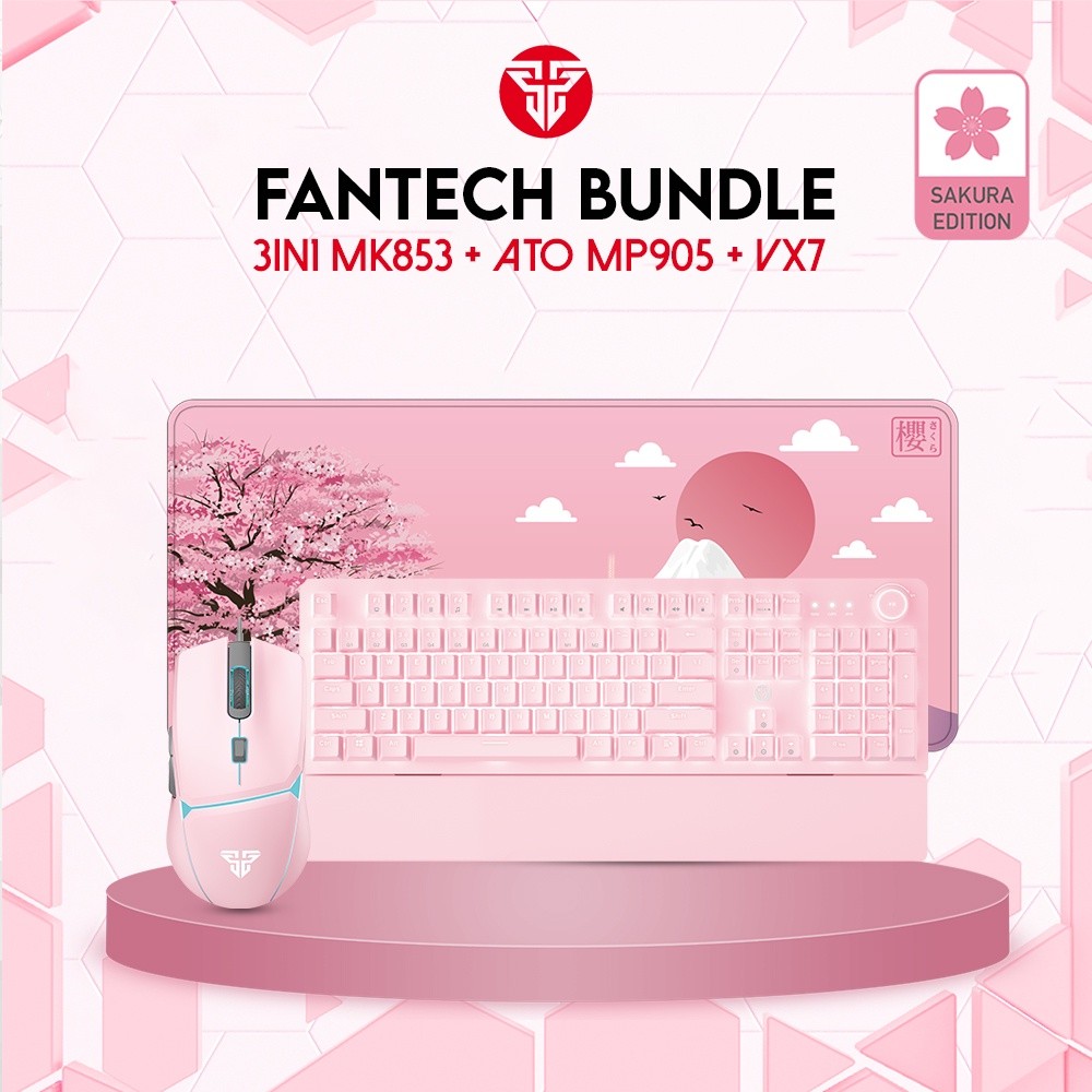 Fantech 3IN1 MK853 Gaming Keyboard VX7 Mouse Ato MP905 Mousepad Sakura ...