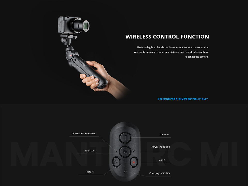 PGYTECH MANTISPOD 2.0 Bluetooth Mini Camera Phone Vlogging Tripod 6 ...