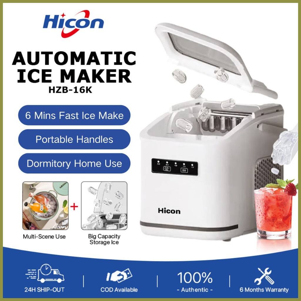 ☃ ♚ ♟ Hicon Ice Maker Machine With Openable Cover Automatic Round Ice ...