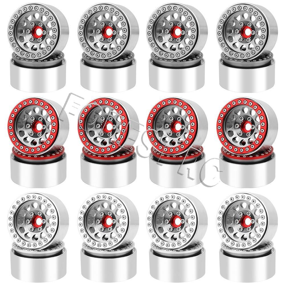 Metal Alloy 1/4pcs 1.9 Beadlock Wheel Hub Rims for 1/10 RC Crawler Car Axial SCX10 III D90 ...