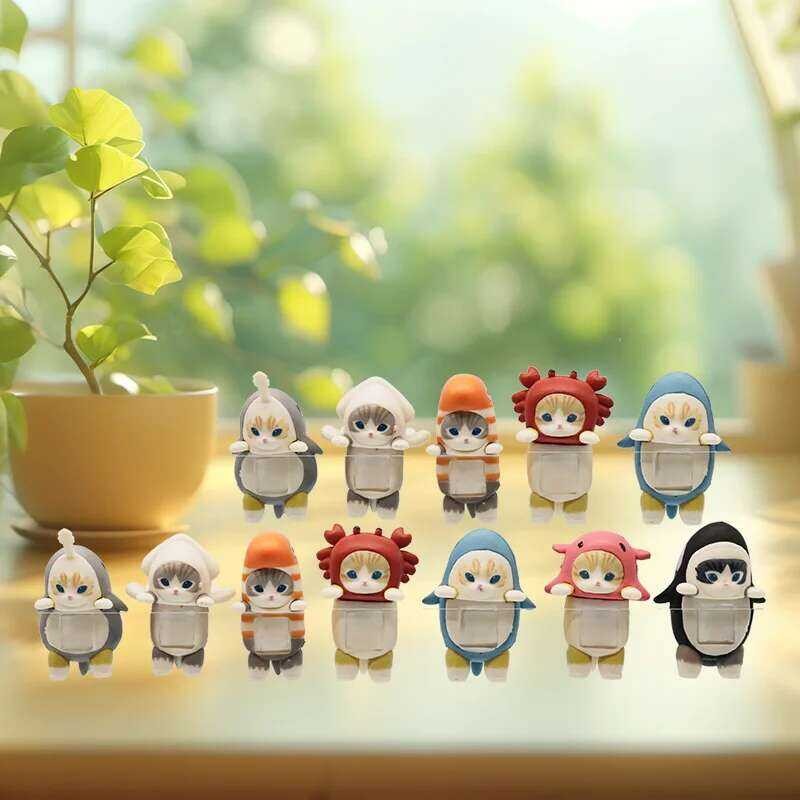12 Pcs/Set Mofusand Cos Sonny Angel 5Cm Kawaii Cat Attach Me 7 Style ...