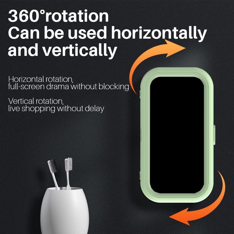 Shower Bathroom waterproof mobile phone rack box bath lazy support ...