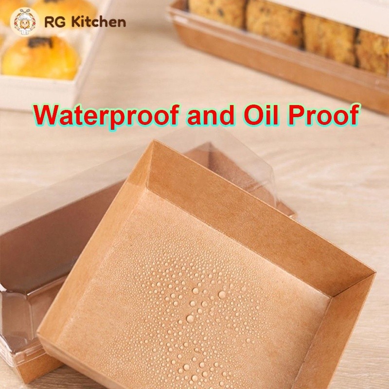 50Pcs Sandwich Box Kraft Sushi Tray Sandwich Box Pastry Dessert Box ...