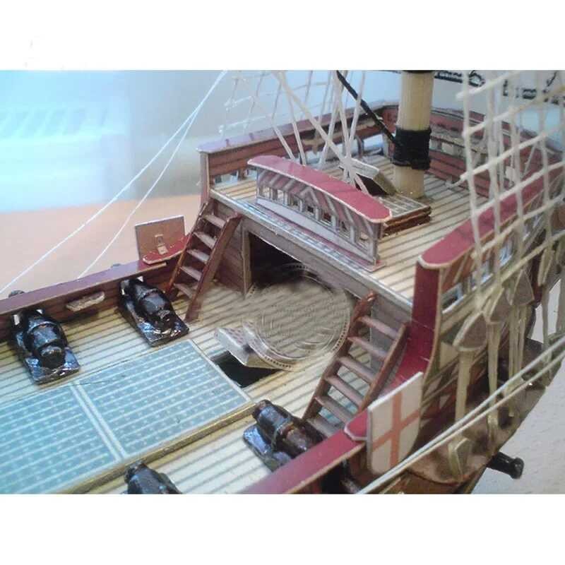 1:100 2 ☆ 3D England Golden Hind Galleon Ship Boat Paper Model Assemble ...