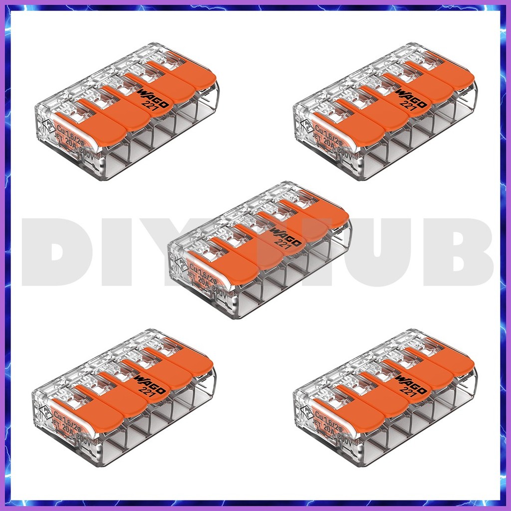 ♒ ☽ WAGO Lever Nuts Compact Splicing Wire Connector 5pcs | Shopee ...