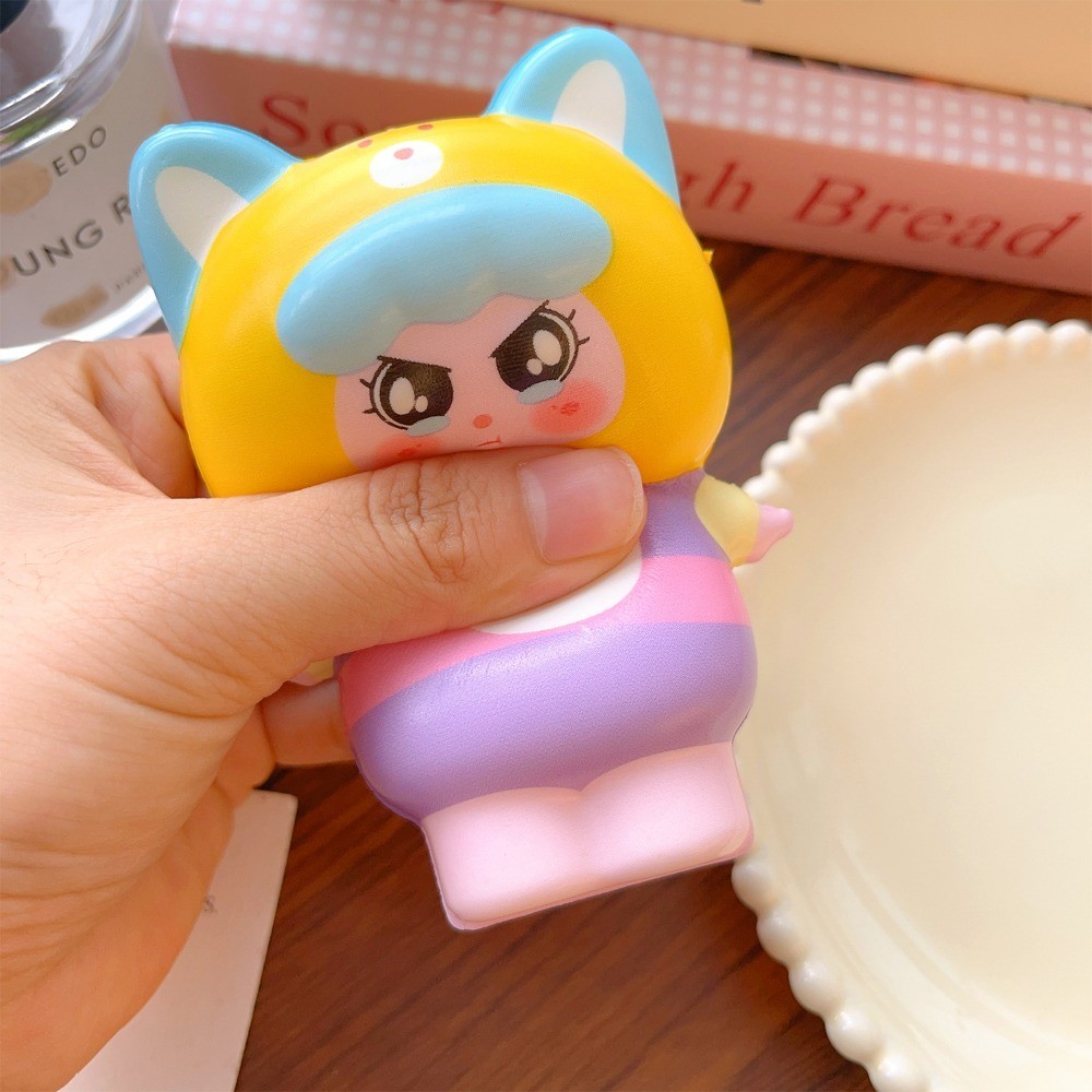 Cute Baby Three Series Pinch Decompression Vent Toy Cartoon Dolls PU ...