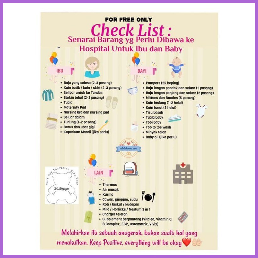 ۩ ⭐ 5pcs LABOUR ROOM STICKER / HOSPITAL PLASTIC / 5PCS ZIPLOCK BAG ...