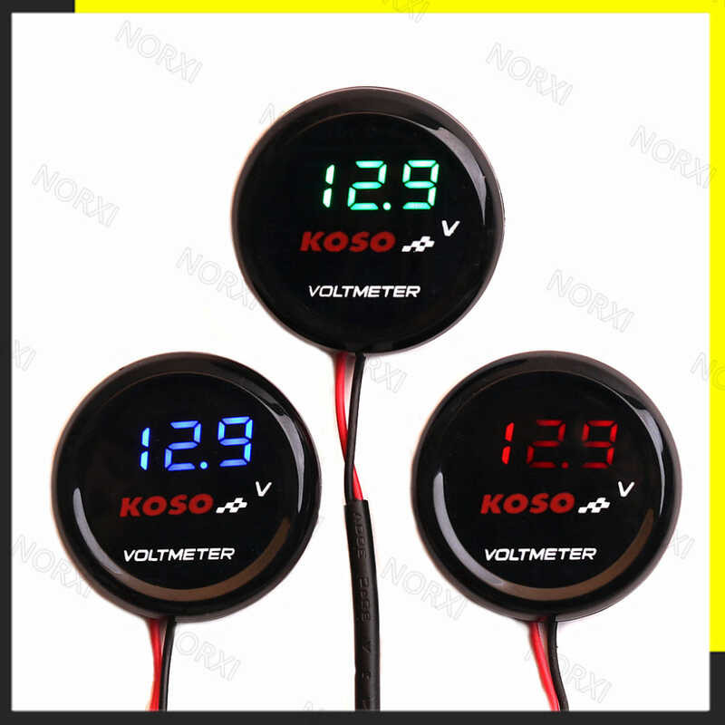 Motorcycle Koso COD Round Mini Voltmeter Voltage LED Digital Meter Para ...