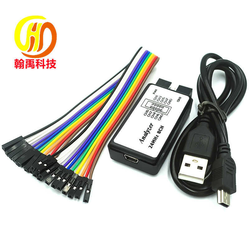 USB logic analyzer microcontroller suitable for ARM FPGA debugging tool 24M sampling 8 channels ...