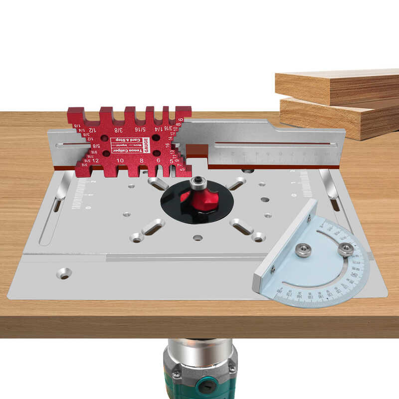 - Lift Aluminium Router Table Insert Plate Tenoning Fence Electric Wood ...
