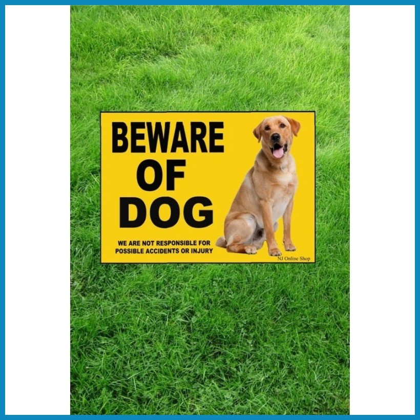 Beware of Dog Labrador_A4 Laminated Signage | Shopee Philippines