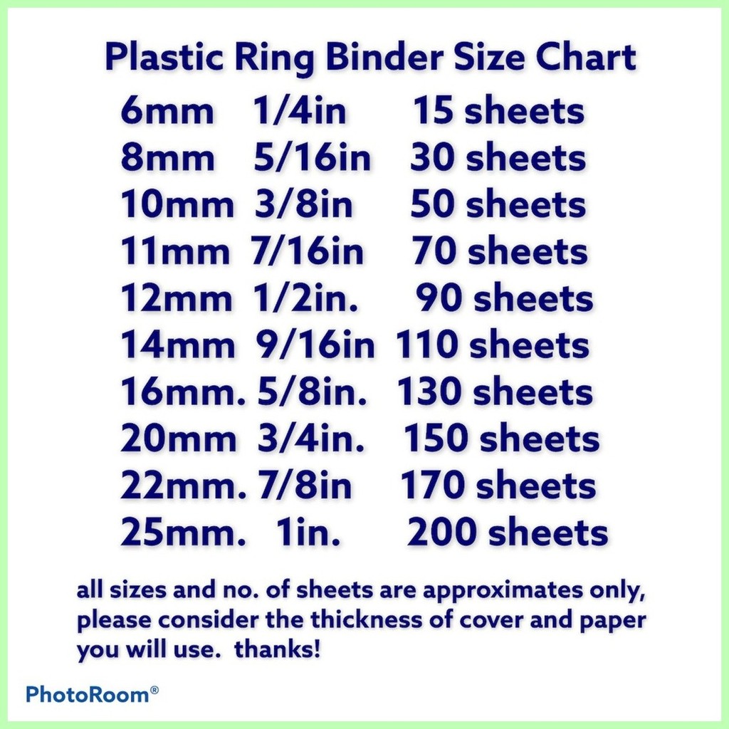 ⋸ ⊕ Plastic Ring Binder 24 pieces 6 / 8 / 10 / 11 / 12 / 14 / 16 /20 ...
