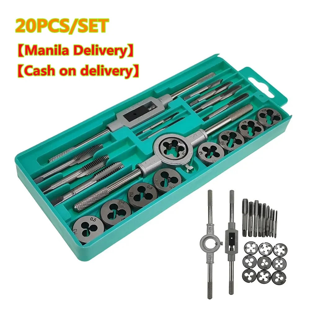 20PCS Adjustable Tap and Die Set Hand Tap Wrench threader Metric ...