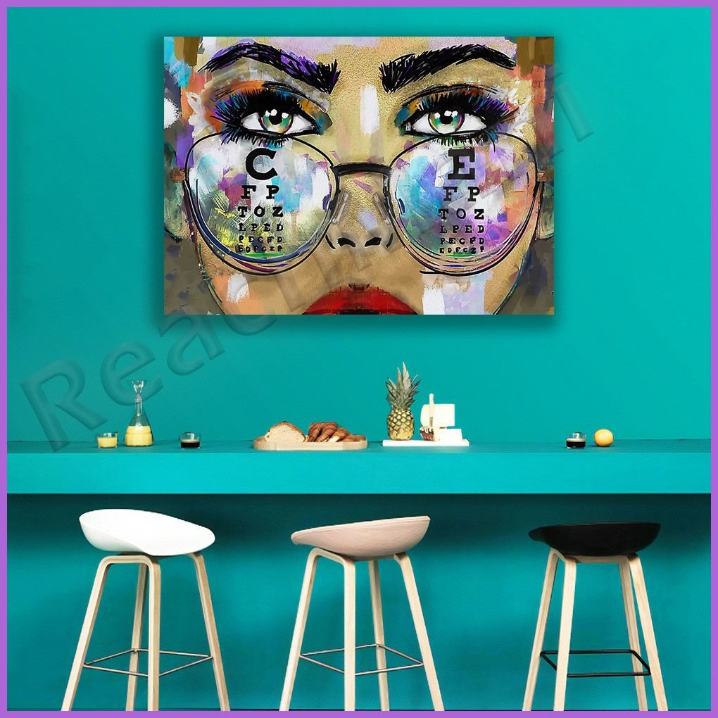 ∇ Eye glass chart poster, eye art, eye painting, i test chart ...