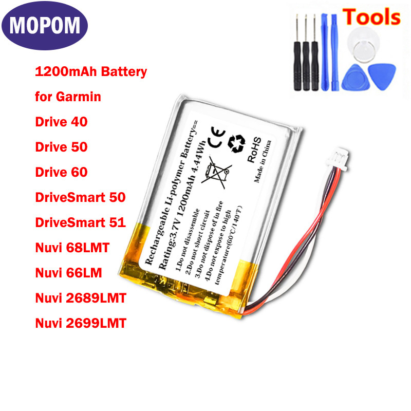 1200Mah Battery 78 For Garmin Drive 40, 60, 50, Drivesmart 51, 2689Lmt ...