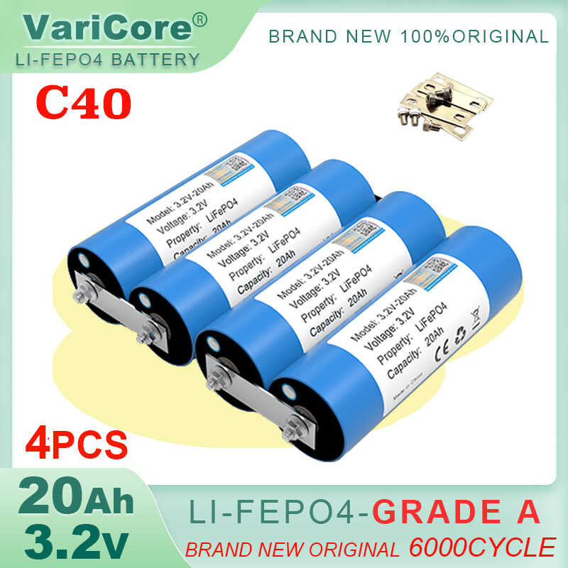 4Pcs 2 3 3.2V 20Ah Battery Pack Lifepo4 C40 Phosphate Cell For 4S 8S ...