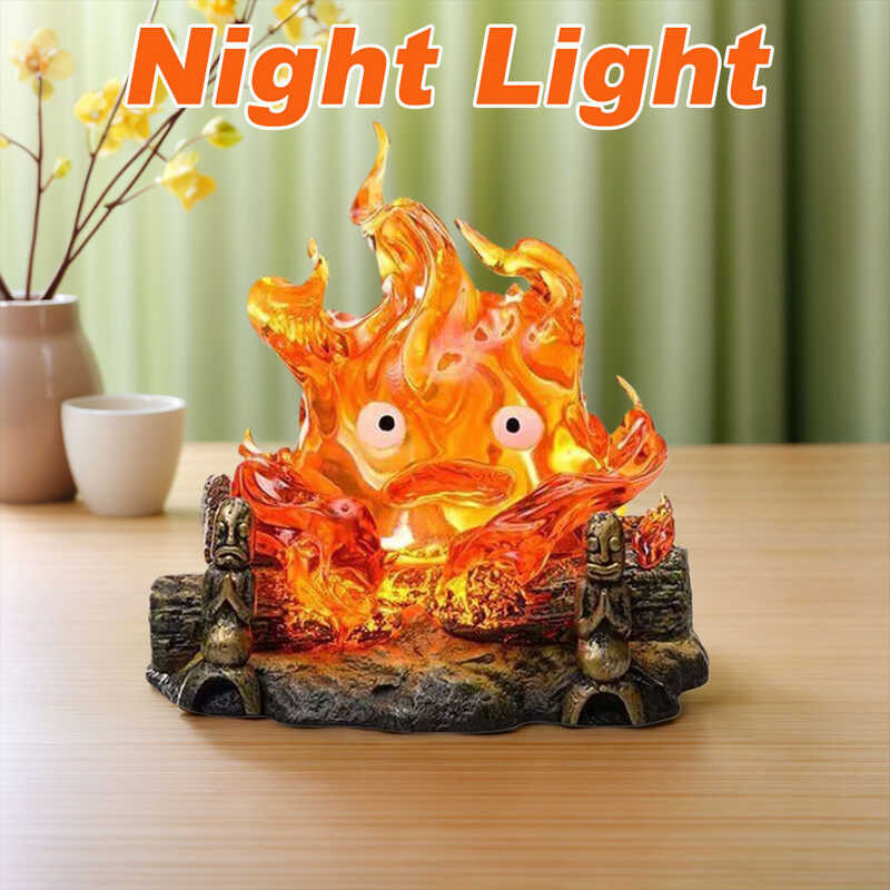 SK 12 Cm Anime Figures Night Light Action Figure Breathing Cute Flame ...