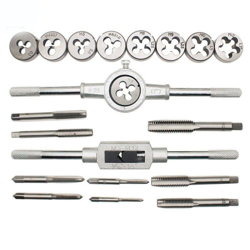 12PCS/20PCS Adjustable Tap and Die Set Hand Tap Wrench Threader Metric Threading Tool Set ...