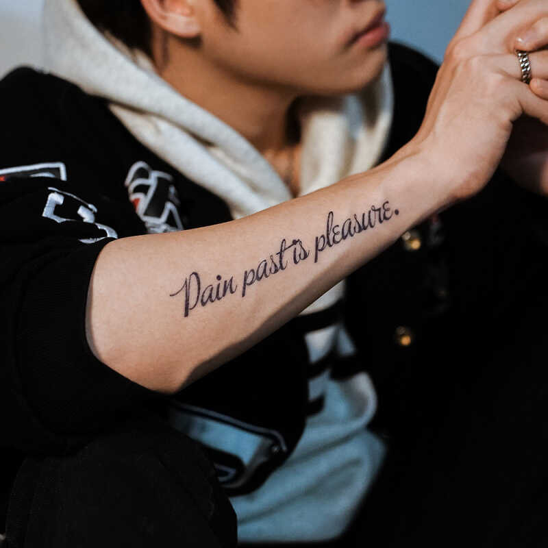 Tattoo Sticker, Semi Cool And Handsome Braso, English Sentence Pattern ...
